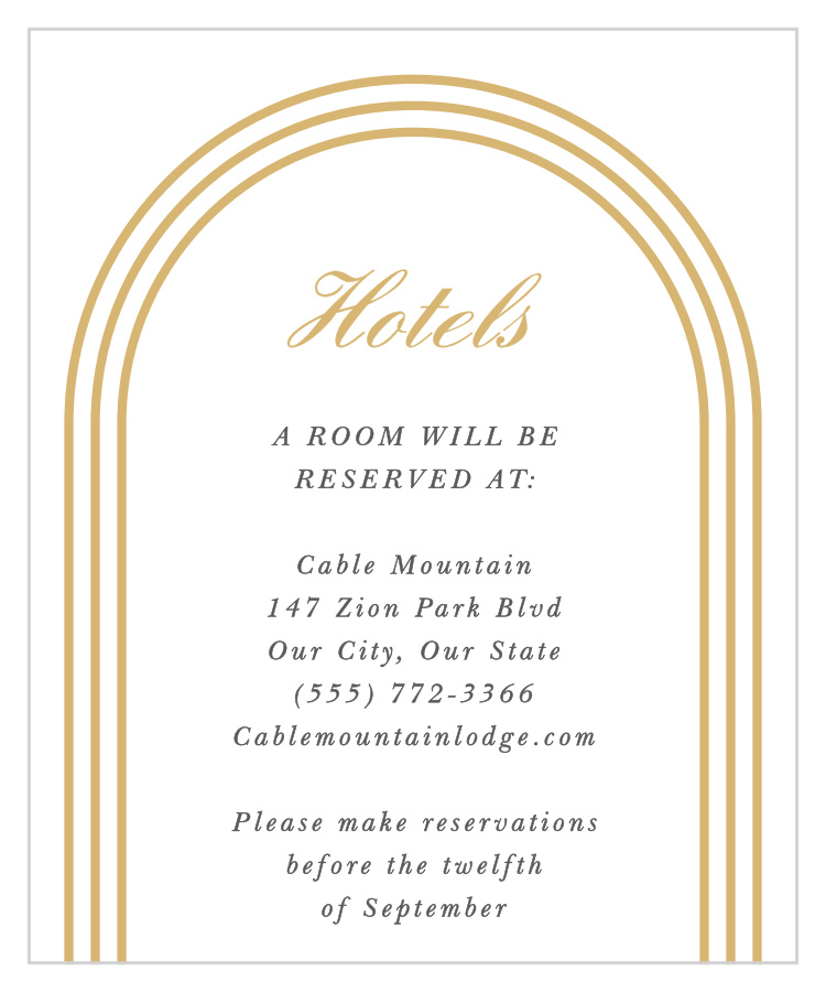 Simple Elegant Accommodation Cards by Basic Invite