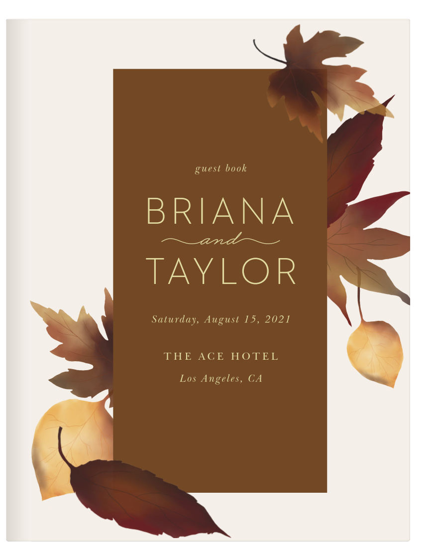 Fall Leaves Wedding Belly Bands by Basic Invite