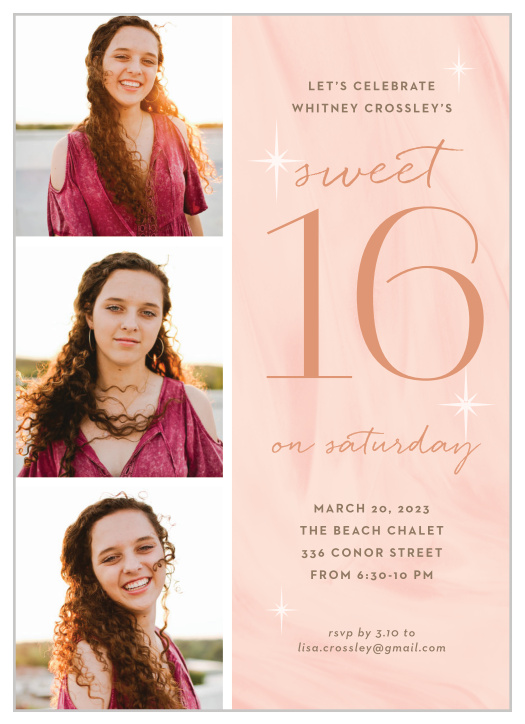 Sweet 16 Invitations | Match Your Color & Style Free!