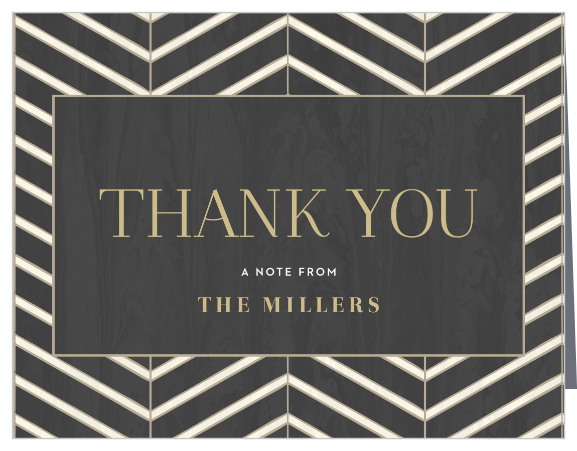 Concrete Chevron Thank You Cards by Basic Invite