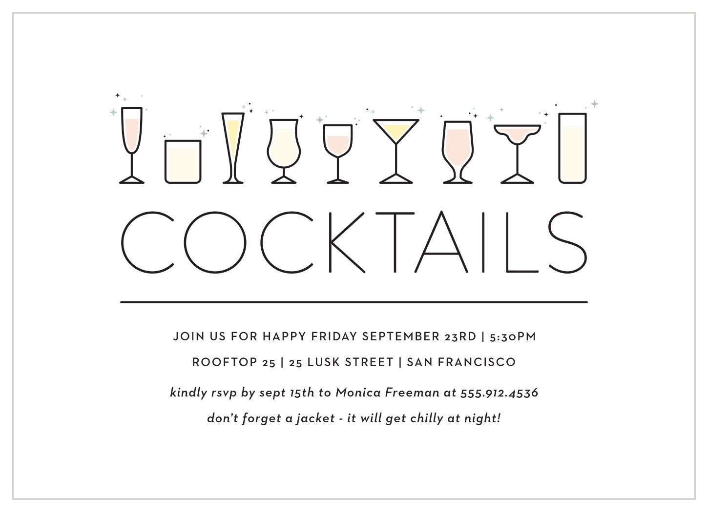 Cute Cocktails Party Invitations by Basic Invite
