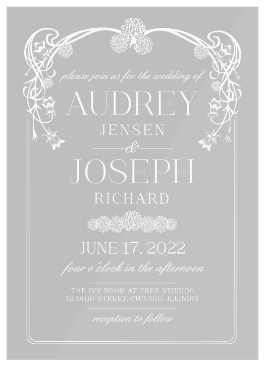 Clear Wedding Invitations, Transparent Wedding Invitations - Basic Invite