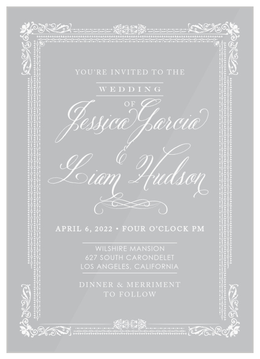 Clear Wedding Invitations, Transparent Wedding Invitations - Basic Invite