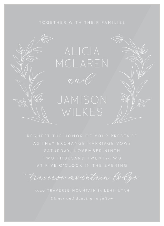 Clear Wedding Invitations, Transparent Wedding Invitations - Basic Invite