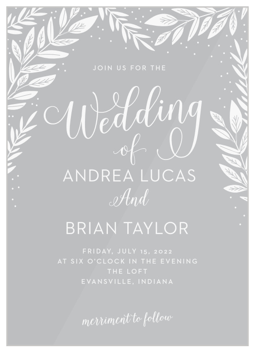 Clear Wedding Invitations, Transparent Wedding Invitations - Basic Invite