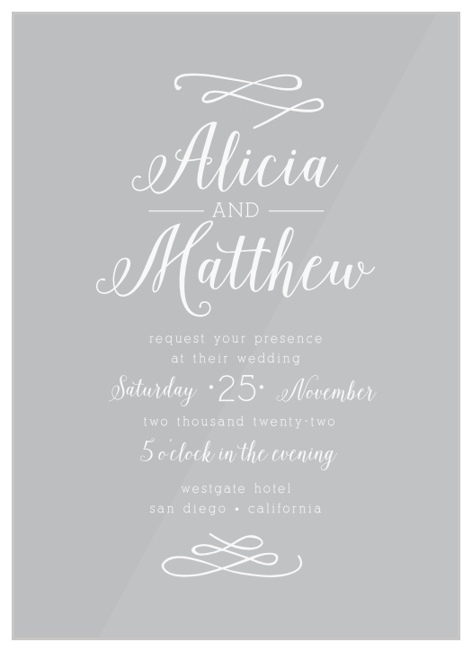 Clear Wedding Invitations, Transparent Wedding Invitations - Basic Invite