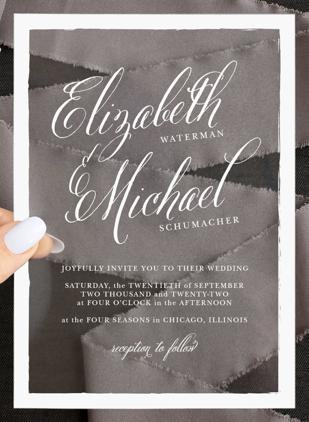 Calligraphy Script Clear Wedding Invitations by Basic Invite
