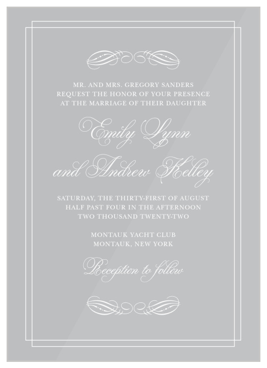 Clear Wedding Invitations, Transparent Wedding Invitations - Basic Invite