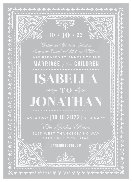 Clear Wedding Invitations, Transparent Wedding Invitations - Basic Invite