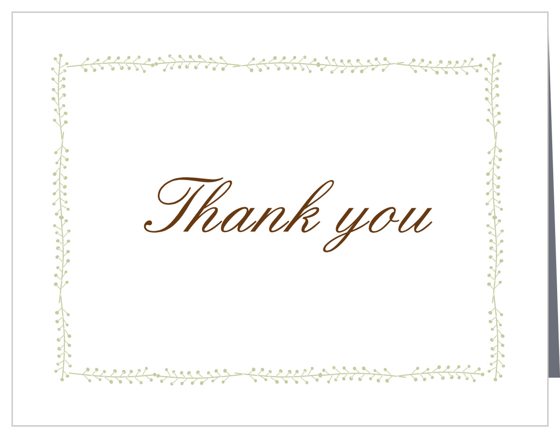 Flowering Border Wedding Thank You Cards by Basic Invite