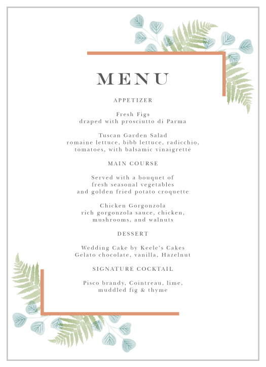 Wedding Menus | Design Your Menu Cards Instantly Online!