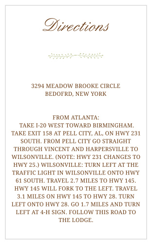 Flowering Border Direction Cards by Basic Invite