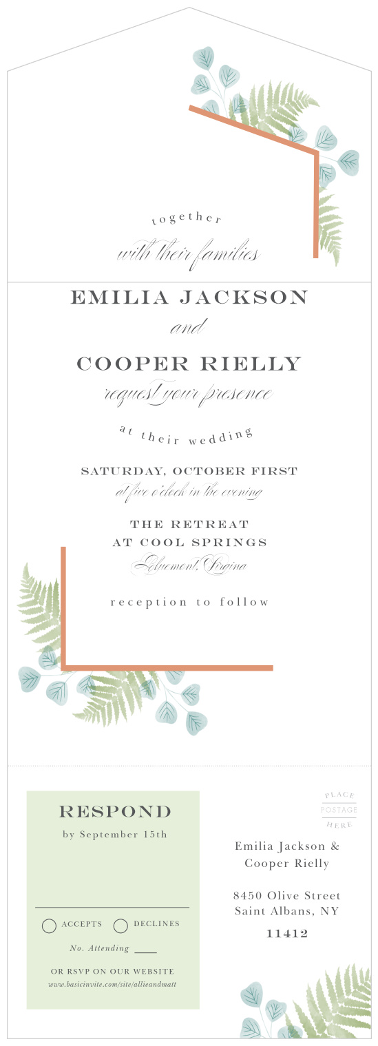 Angled Foliage Wedding Programs by Basic Invite