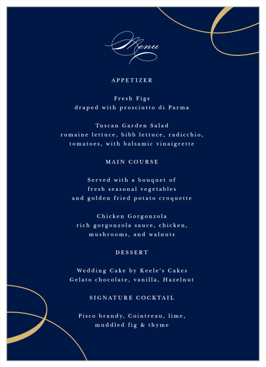 Wedding Menus | Design Your Menu Instantly Online! - Basic Invite