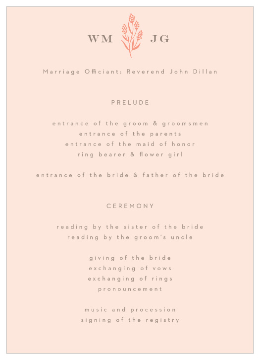 Gilded Hyacinth Wedding Menus by Basic Invite