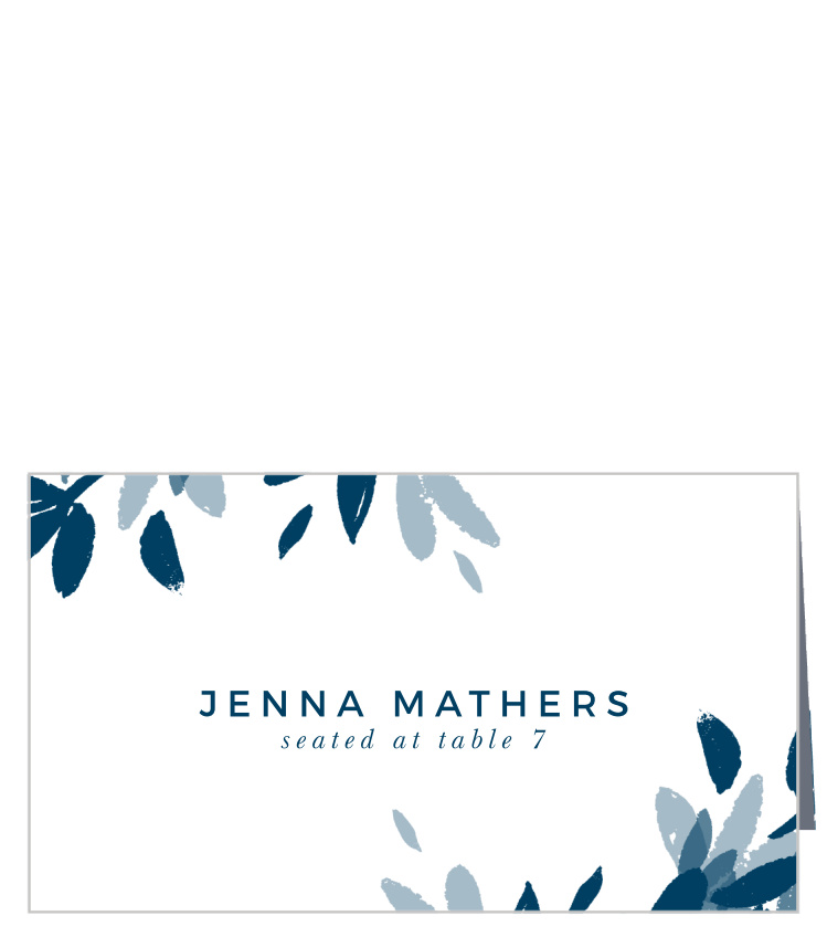 Textured Leaves Place Cards by Basic Invite