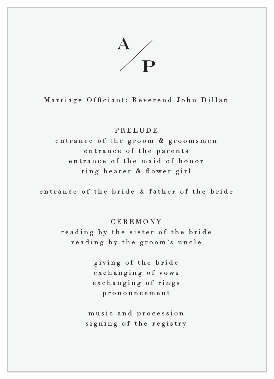 Everlasting Love Wedding Programs by Basic Invite