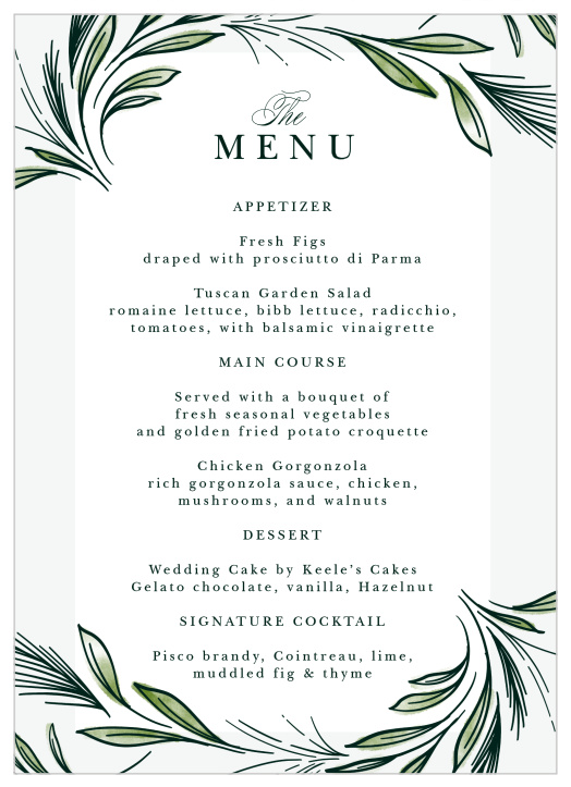 Wedding Menus | Design Your Menu Instantly Online! - Basic Invite