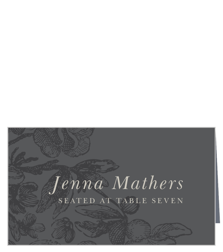 Engraved Floral Place Cards by Basic Invite