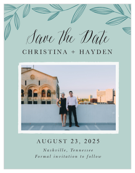 Outlined Laurels Wedding Website by Basic Invite