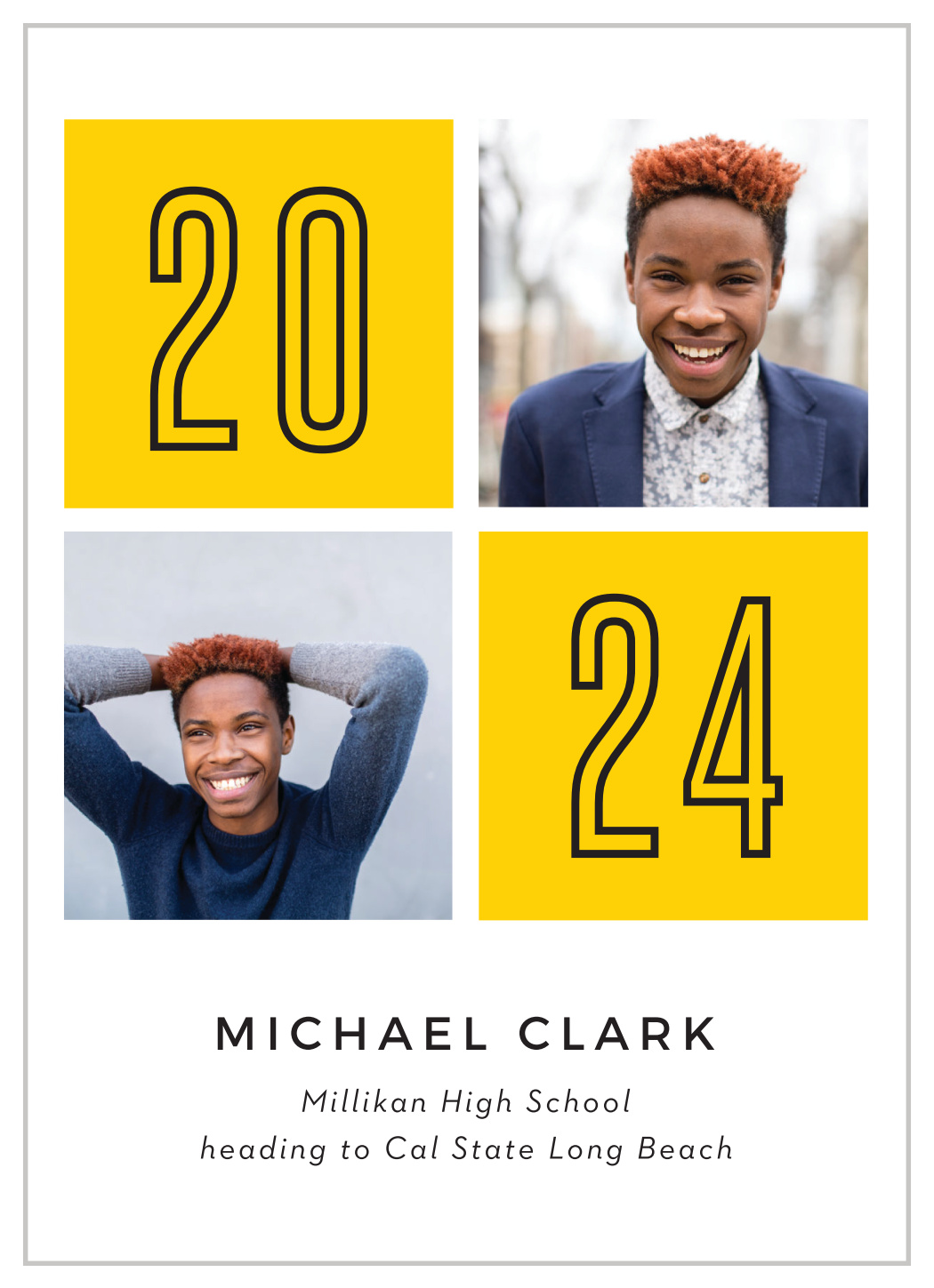 Square Collage Graduation Announcements by Basic Invite