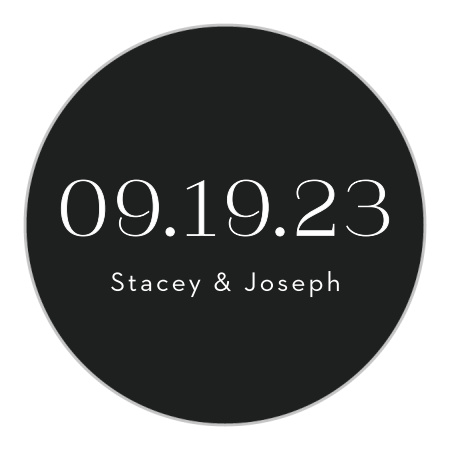 Oversize Date Wedding Stickers by Basic Invite