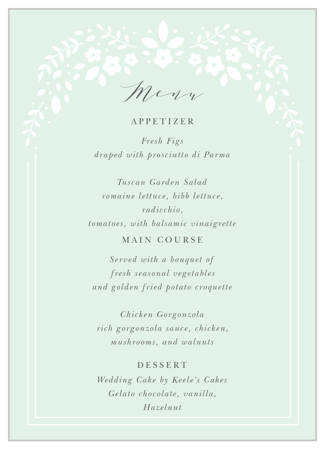 Botanic Garden Wedding Menus by Basic Invite