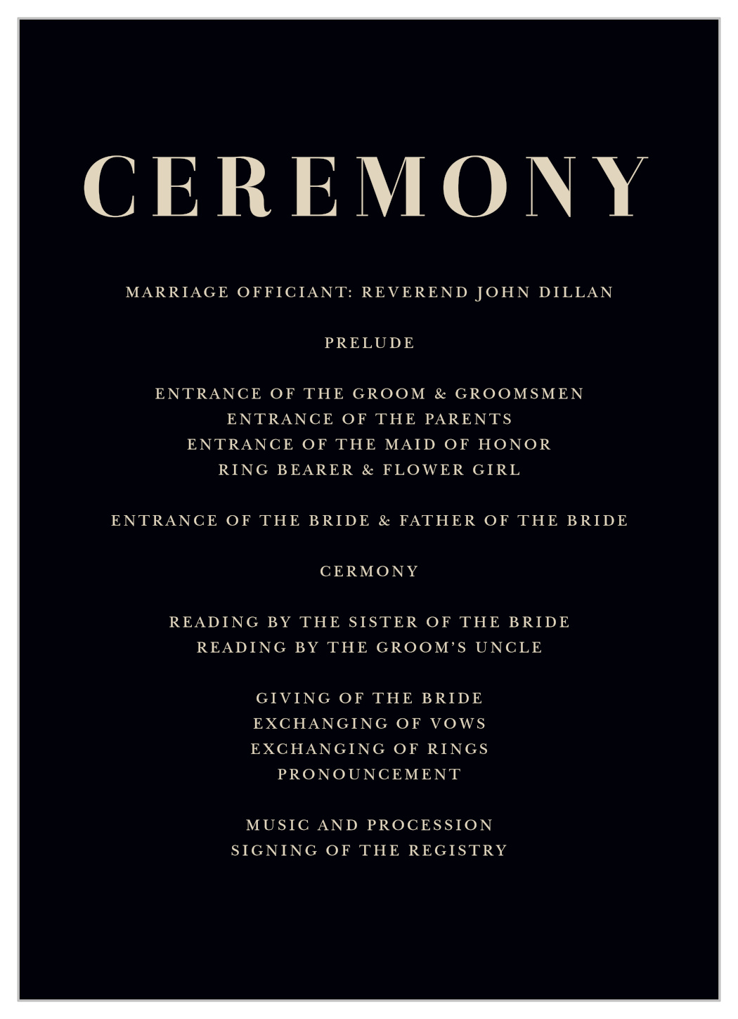 Basic Monogram Wedding Programs by Basic Invite