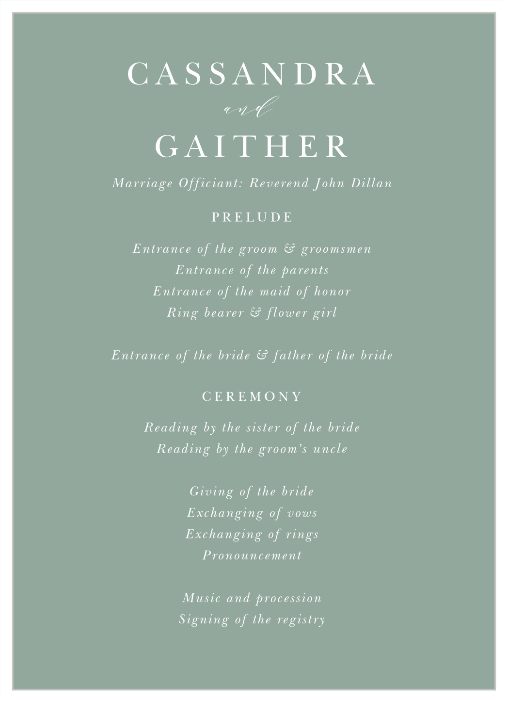 Laurel Foliage Wedding Programs by Basic Invite