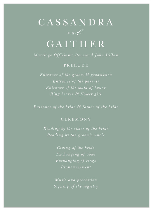 Laurel Foliage Wedding Menus by Basic Invite