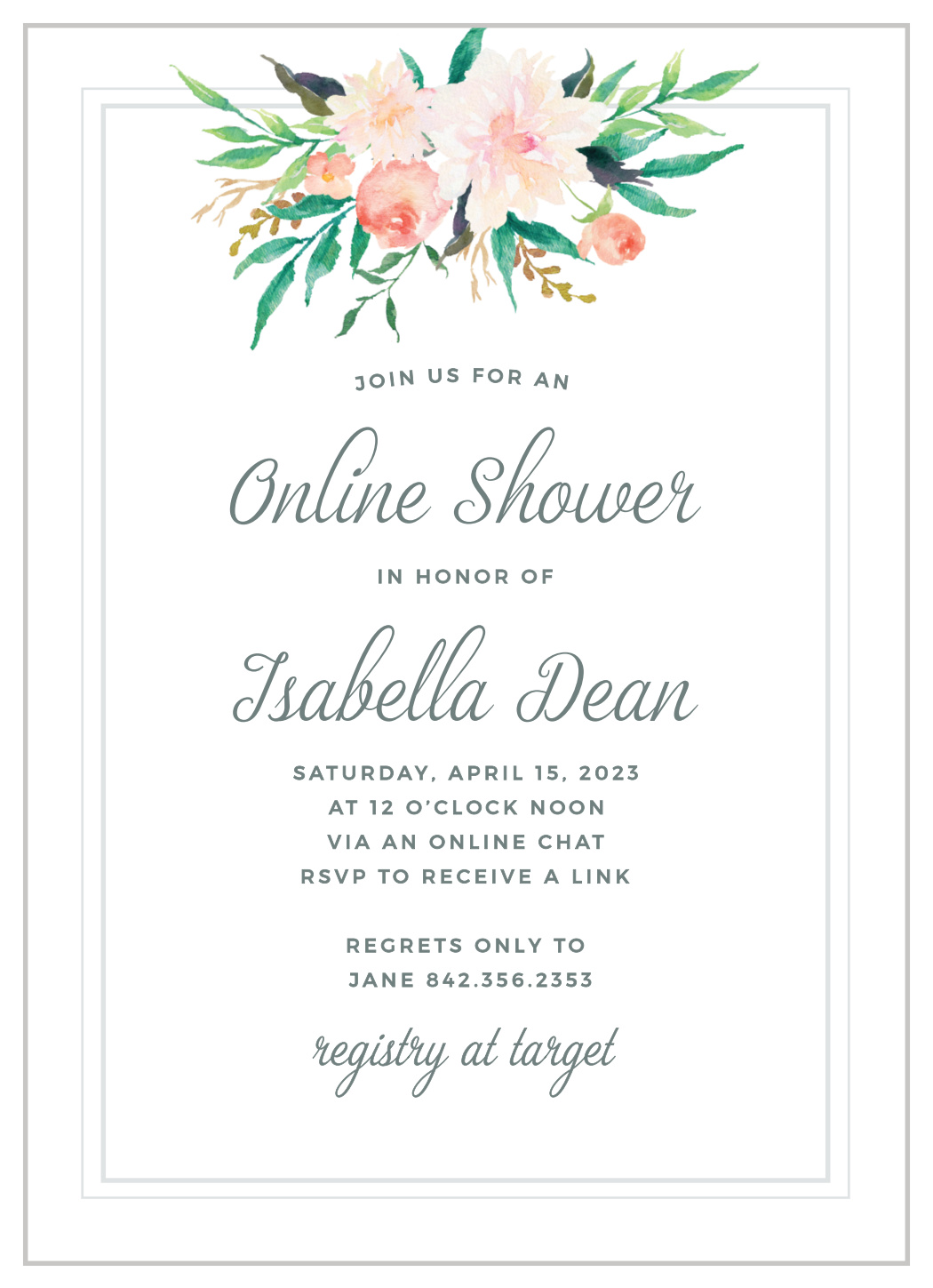 Blossoming Love Long Distance Baby Shower Invitations by Basic Invite