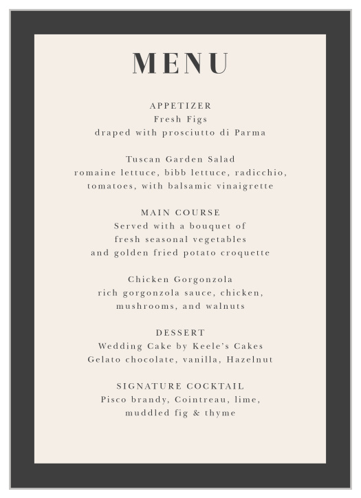 Wedding Menus | Design Your Menu Cards Instantly Online!