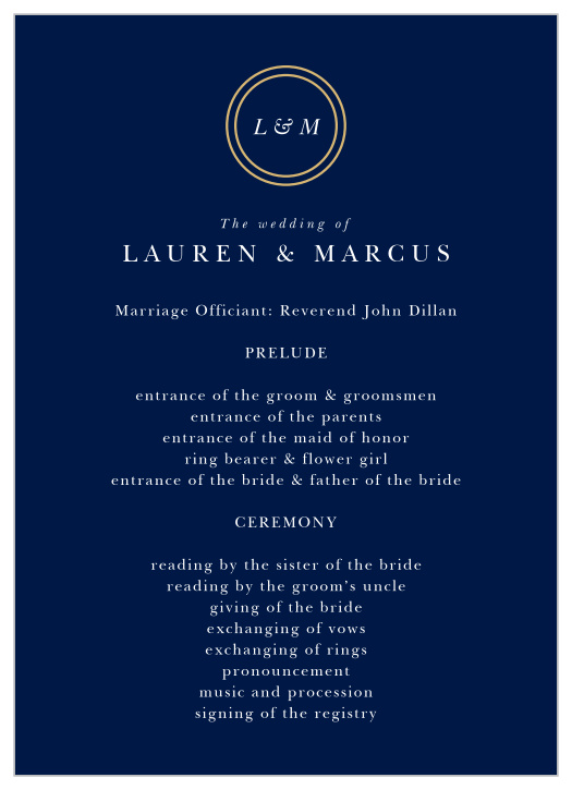 Wedding Programs | Match Your Colors & Style Free! - Basic Invite