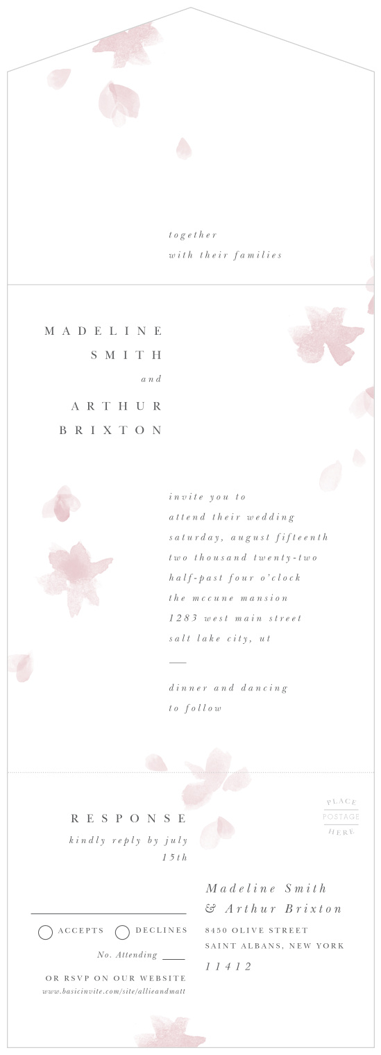 Falling Petals Wedding Programs by Basic Invite