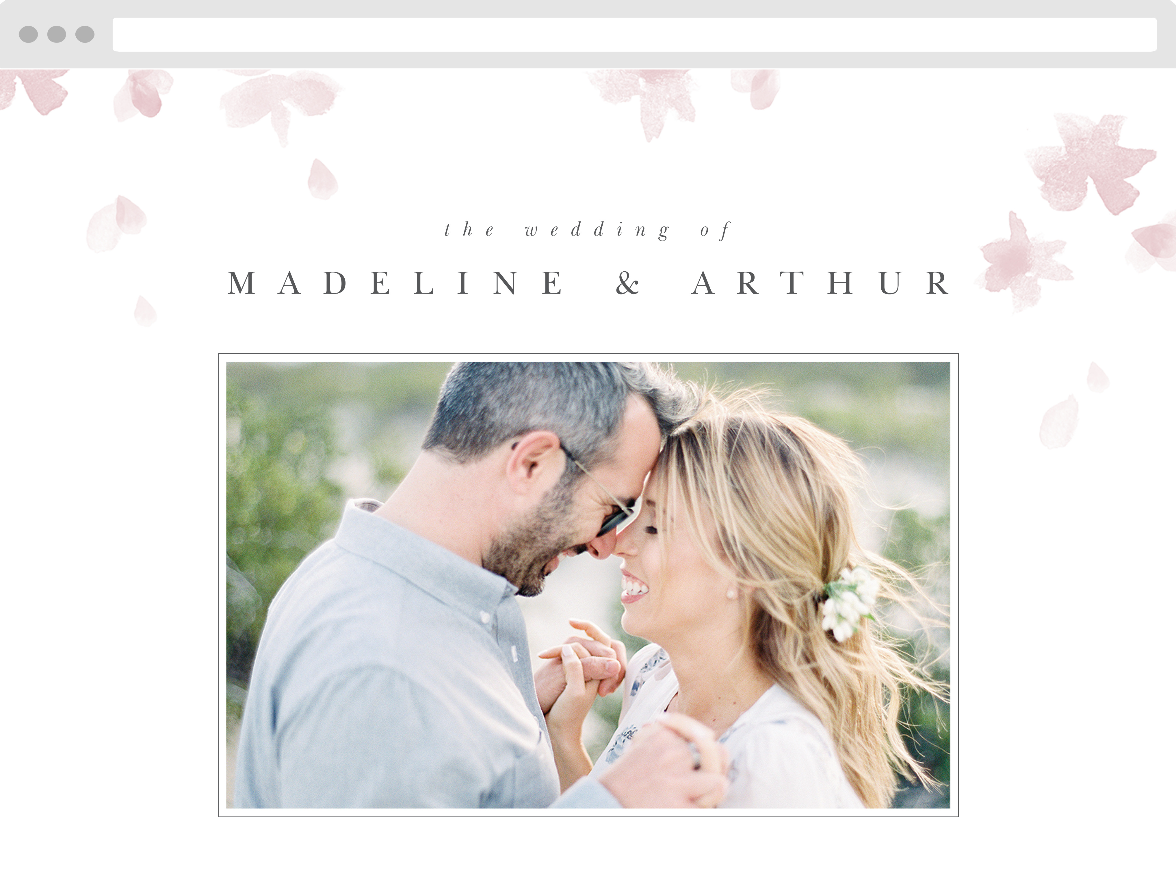 Falling Petals Wedding Website by Basic Invite