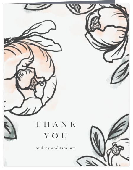 Peony Sketch Place Cards by Basic Invite