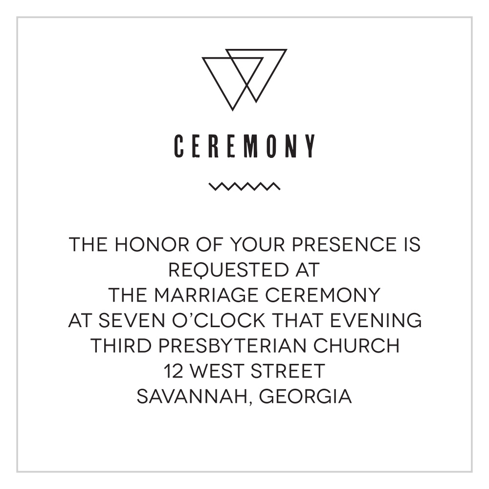 Triangle Monogram Ceremony Cards by Basic Invite