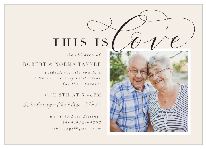 Anniversary Invitations | Match Your Color & Style Free! - Basic Invite