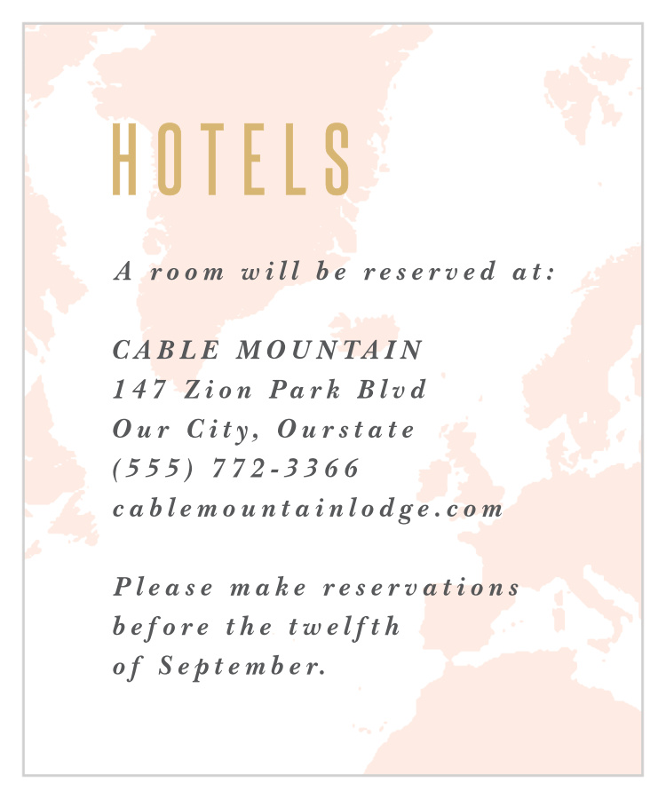 Adventure Begins Map Accommodation Cards by Basic Invite