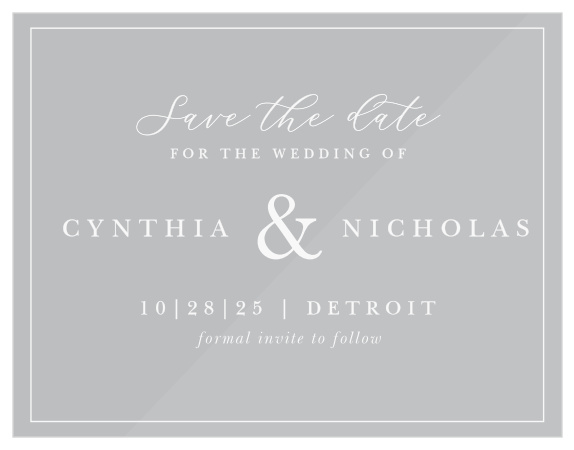 No Photo Save the Date Cards | Match Your Color & Style Free! - Basic ...