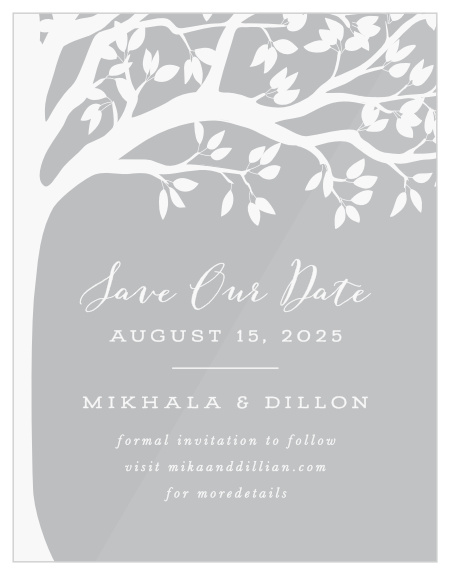 Rustic Tree Clear Wedding Menus by Basic Invite