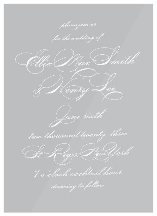 Clear Wedding Invitations, Transparent Wedding Invitations - Basic Invite