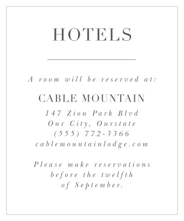 Bold Bordering Direction Cards by Basic Invite