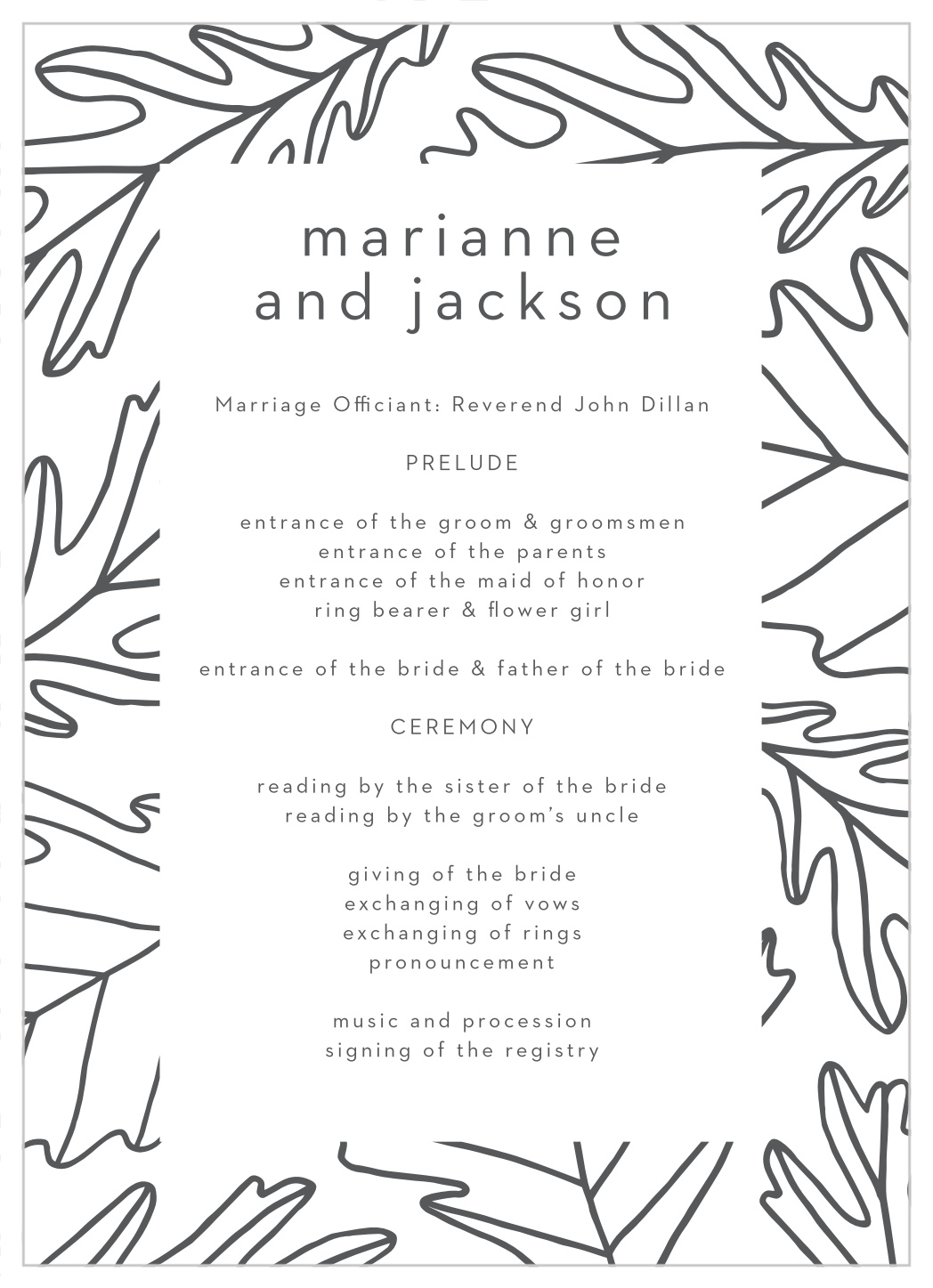 Modern Autumn Wedding Programs By Basic Invite modern-autumn-wedding-programs-by-basic-invite