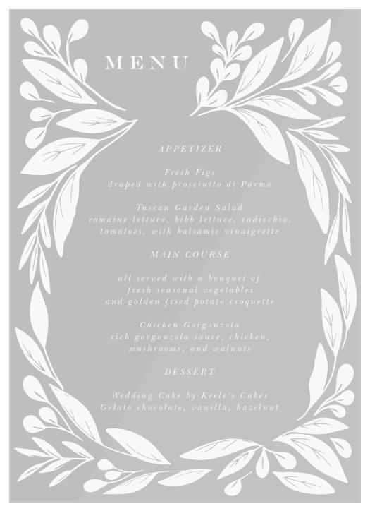 Wedding Menus | Design Your Menu Instantly Online! - Basic Invite