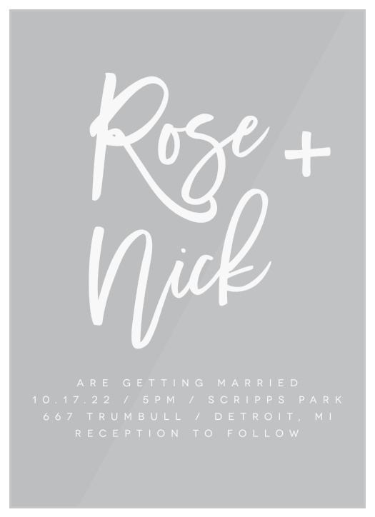 Textured Script Clear Save The Date Cards by Basic Invite