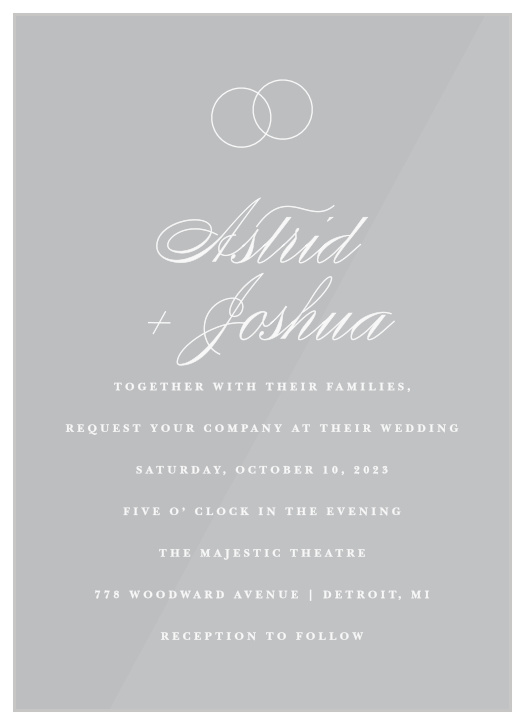 Clear Wedding Invitations, Transparent Wedding Invitations - Basic Invite
