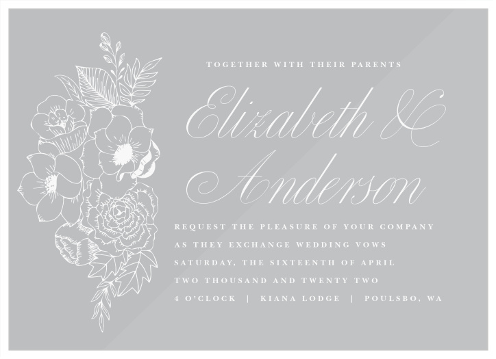 Rustic Botanicals Clear Wedding Menus by Basic Invite
