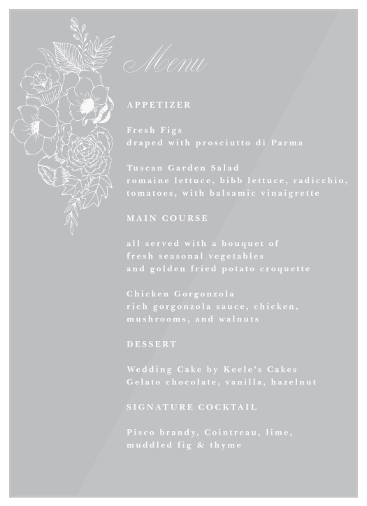 Rustic Wedding Menus - Match Your Color & Style Free!