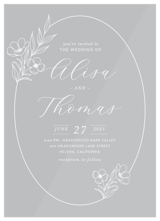 Clear Wedding Invitations, Transparent Wedding Invitations - Basic Invite
